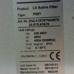 ABB PQFI 450A Power Quality Filter - HemSub